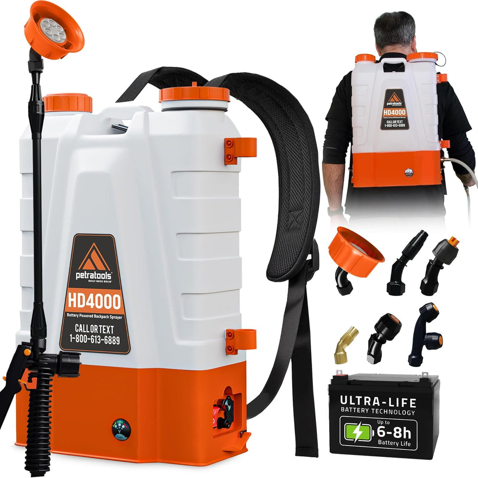 Battery Powered Backpack | PetraTools HD4000 Sprayer 4-gallon capacity ...